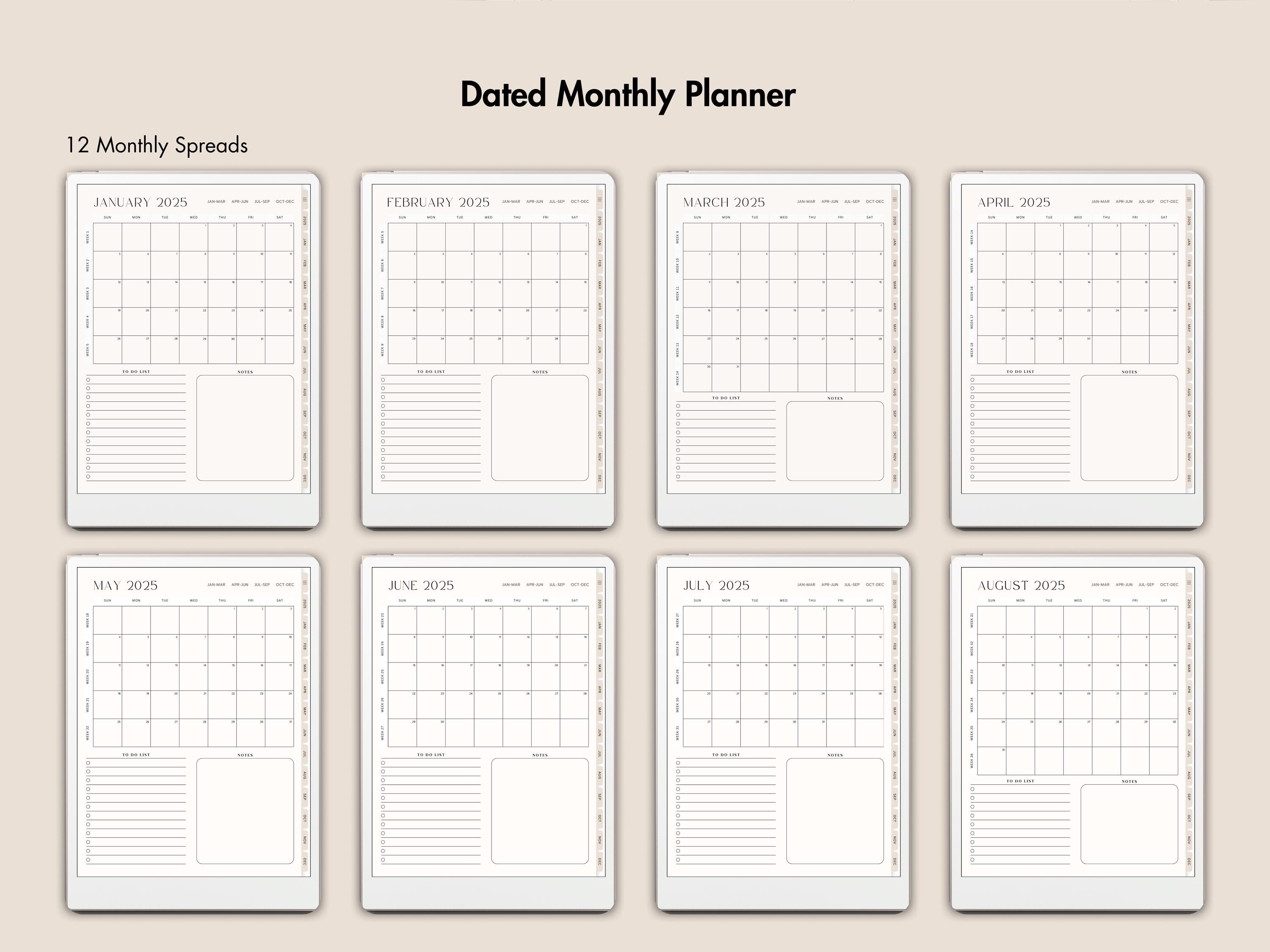 2025 Minimalist Planner for Supernote Manta A5 X2 (PDF Download) - Etsy