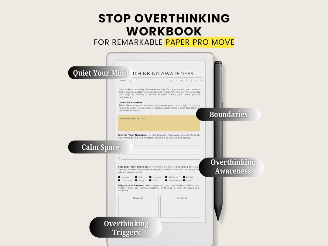 Stop Overthinking Workbook for Remarkable Paper Pro Move (PDF Digital ...