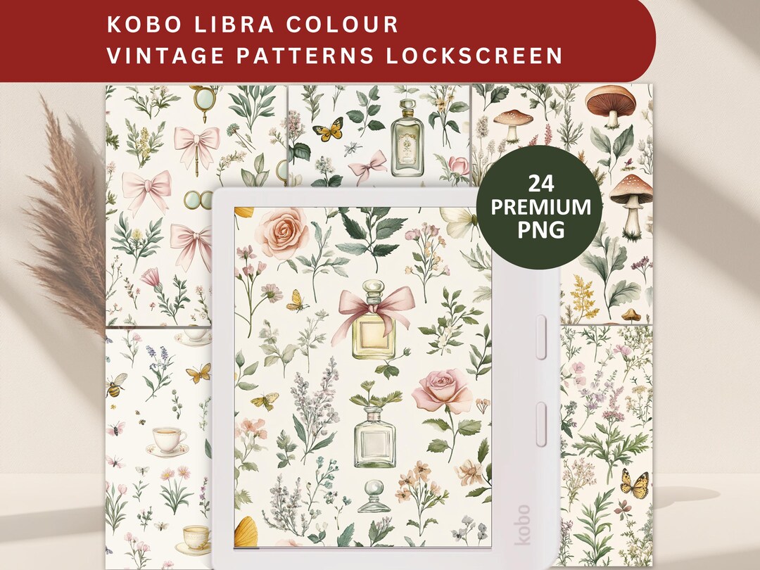 Kobo Libra Colour Lock Screens: Vintage Pattern Screen Saver (PNG ...