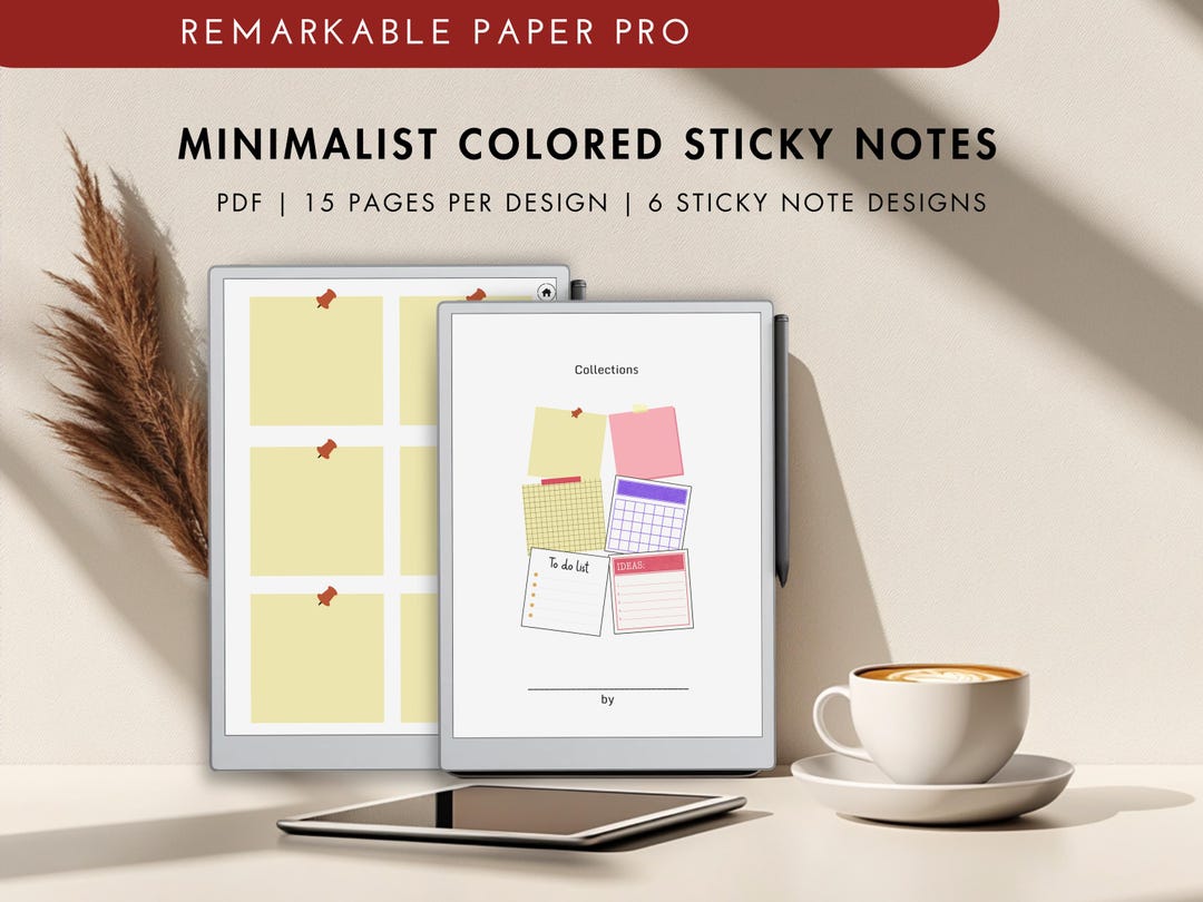 Colored Sticky Notes for Remarkable Paper Pro, Remarkable Pro Templates ...