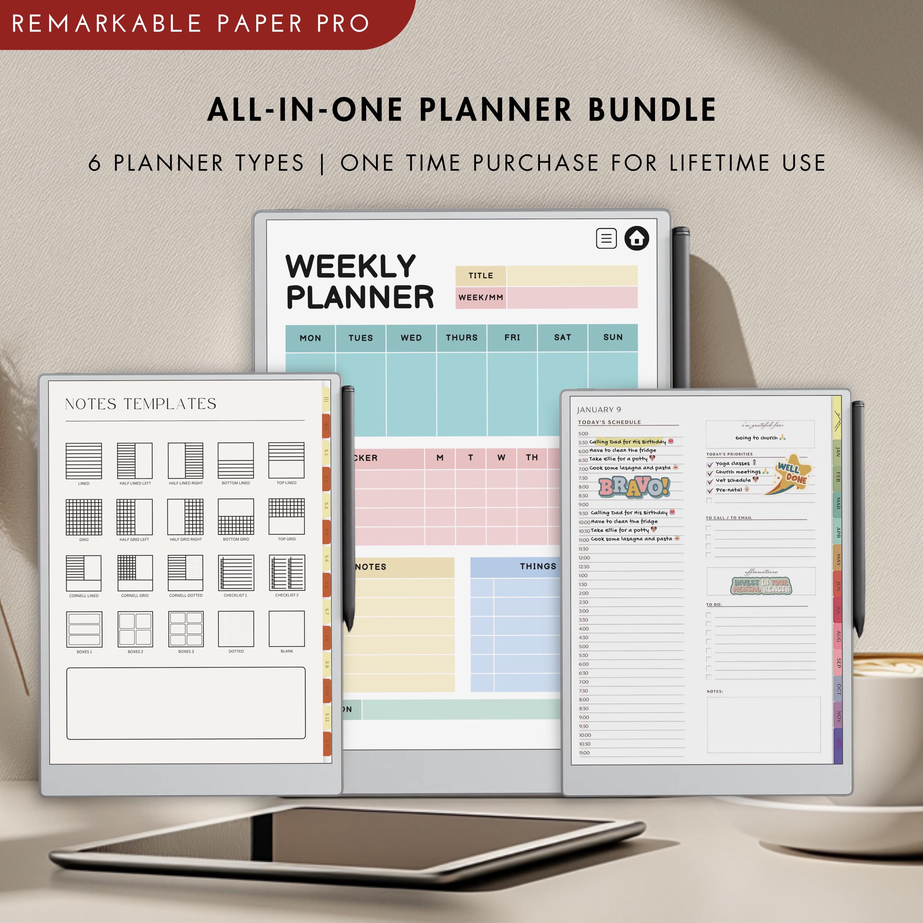 TRACE Shapes and Diagrams for Remarkable Paper Pro Device, Digital ...