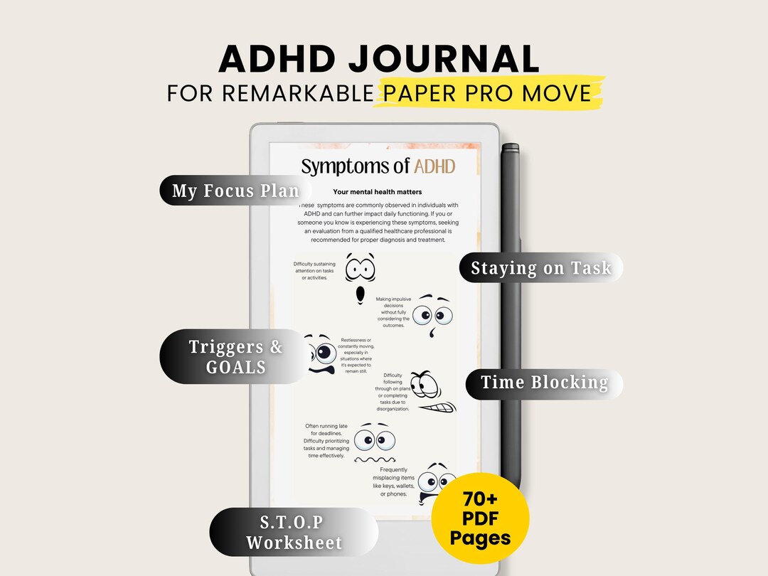ADHD Journal: Productivity Templates for Remarkable Paper Pro MOVE (PDF ...