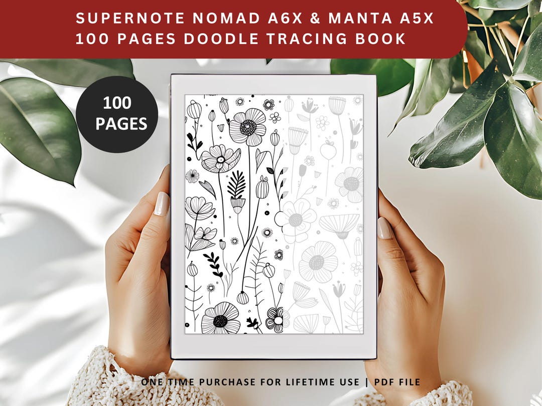 Supernote Doodle Tracing Book: 100 Pages for A6X & A5X (PDF Pattern) - Etsy