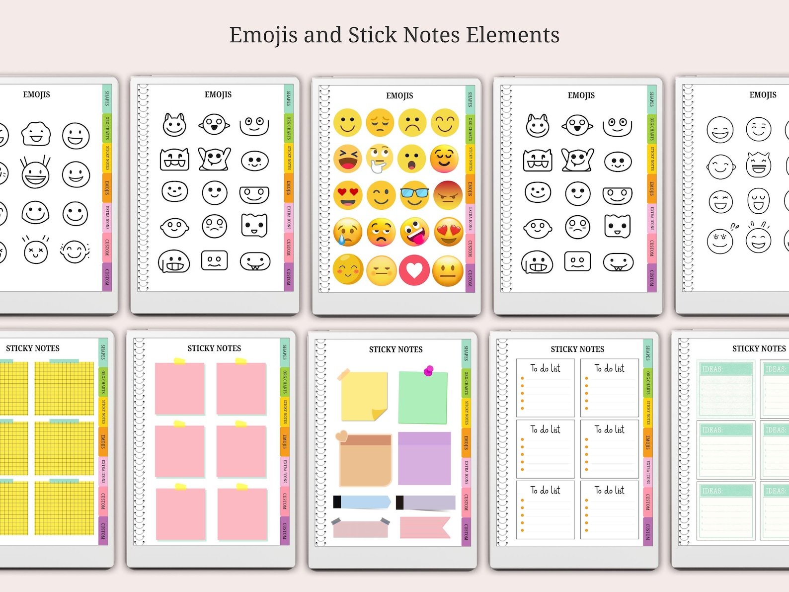TRACE Shapes and Diagrams for Remarkable Paper Pro Device, Digital ...
