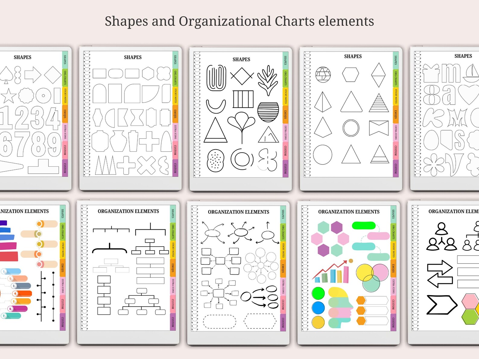 TRACE Shapes and Diagrams for Remarkable Paper Pro Device, Digital ...
