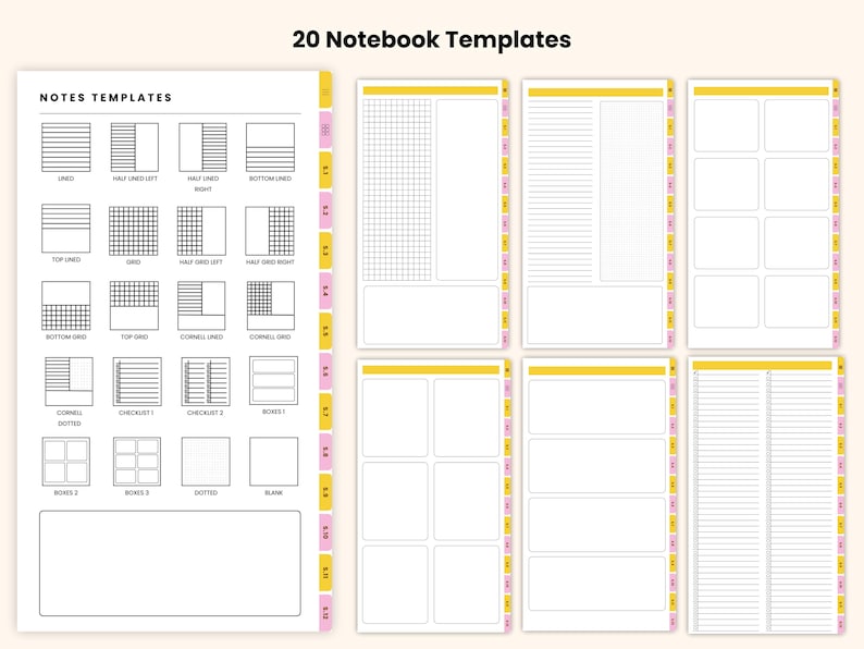 Digital Notebook for Remarkable Paper Pro Move: Hyperlinked Seamless ...