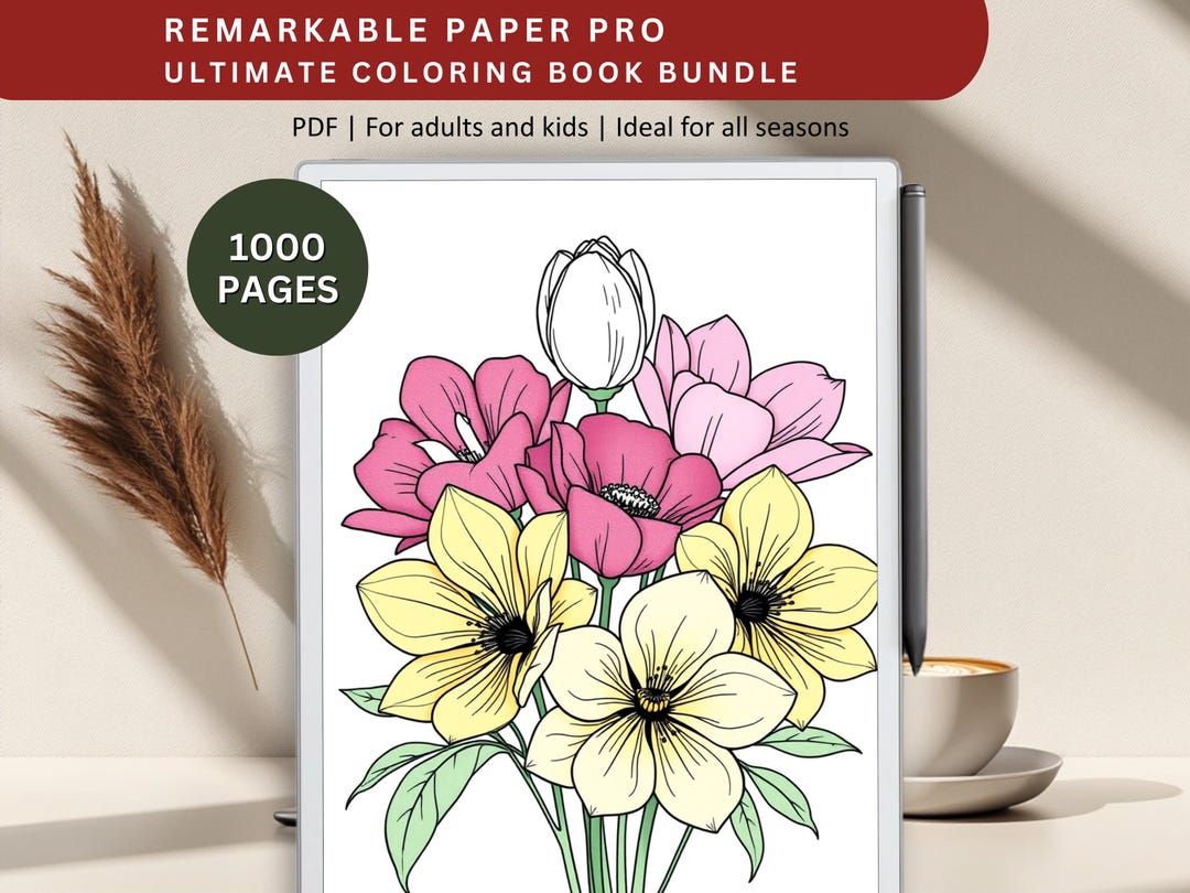 1,000 Pages Coloring Book Ultimate Bundle for Remarkable Paper Pro ...