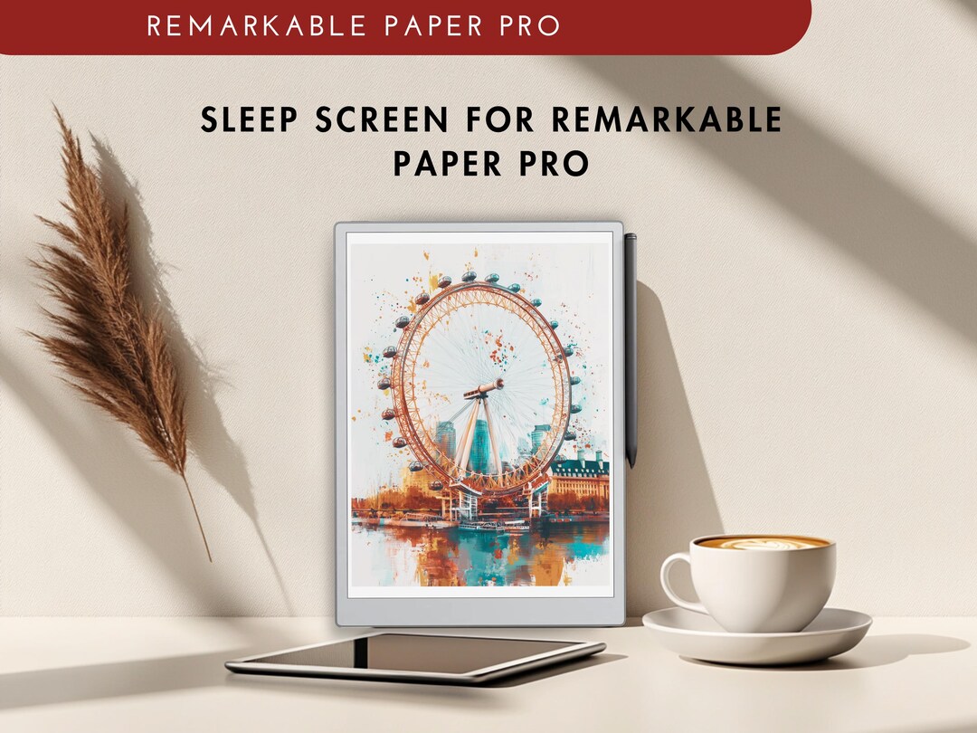 Remarkable Paper Pro Sleep Screen: London Eye Art (PNG Digital Download ...