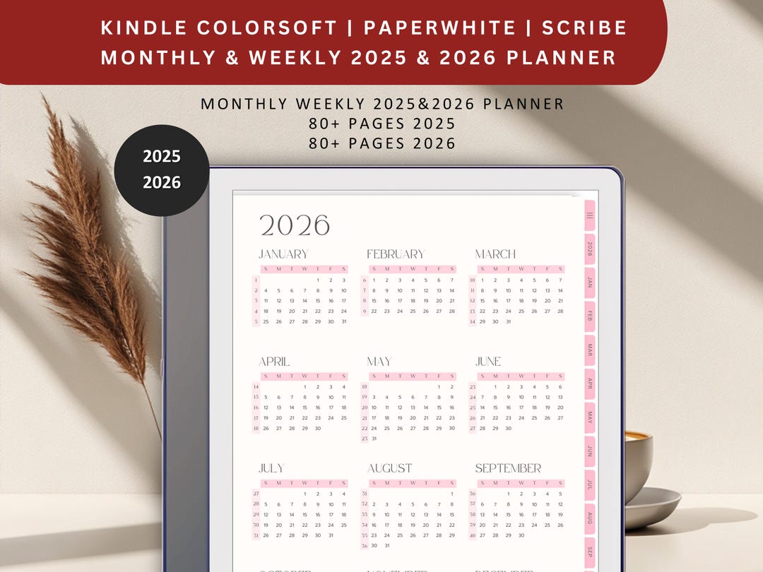 2025-2026 Kindle Planner: Monthly Weekly Organizer (digital Download ...