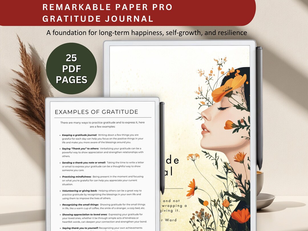 Gratitude Journal for Remarkable Paper Pro (25 Pages) (PDF Pattern) - Etsy