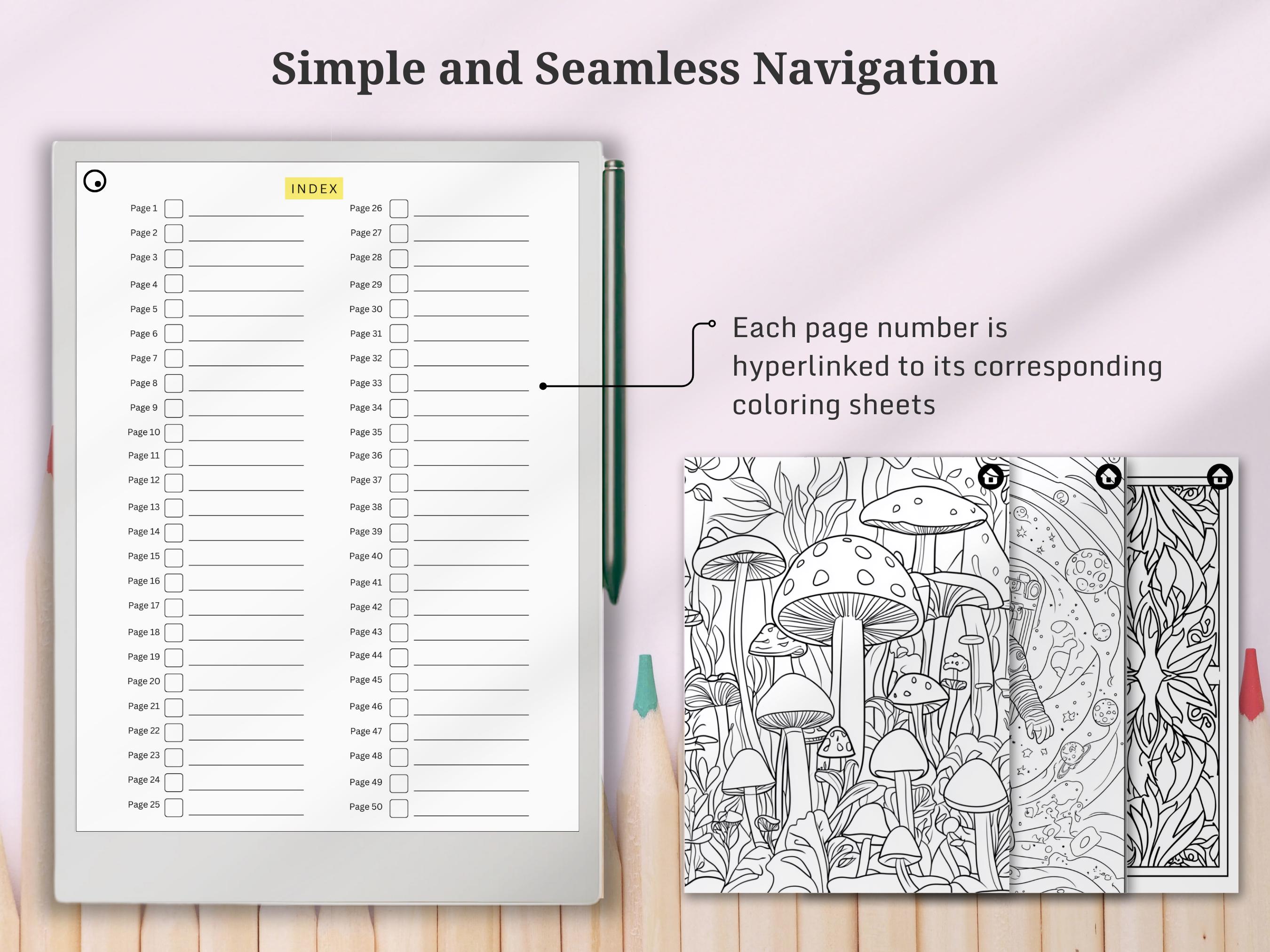 Dreamy Coloring Book for Remarkable Paper Pro, Color Template for ...