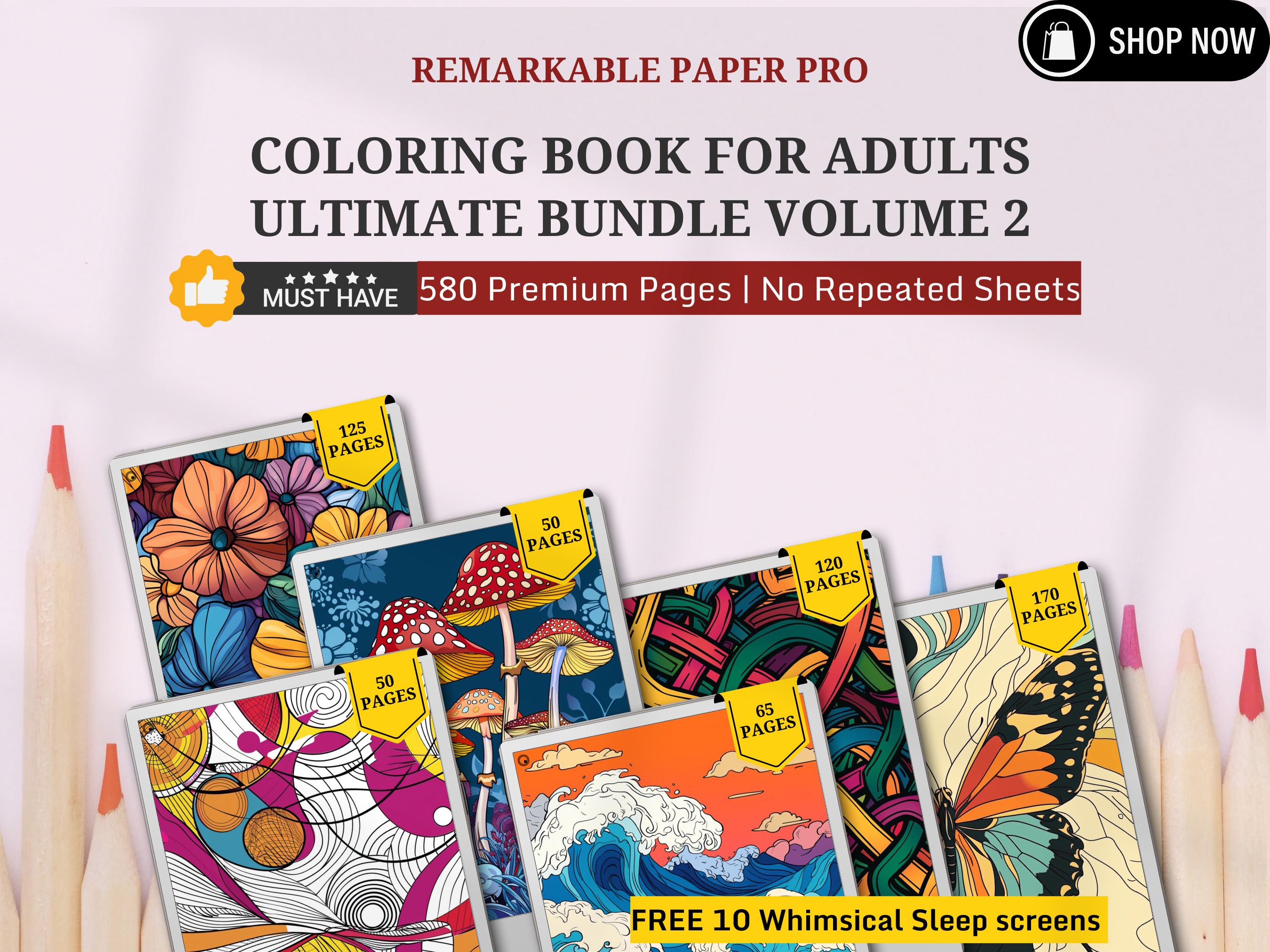 Coloring Book for Remarkable Paper Pro, Mindfulness Gift for Remarkable ...