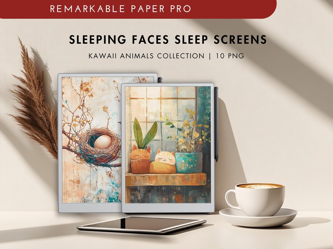 Sleeping Faces Sleep Screen for Remarkable Paper Pro, Suspended Screen ...