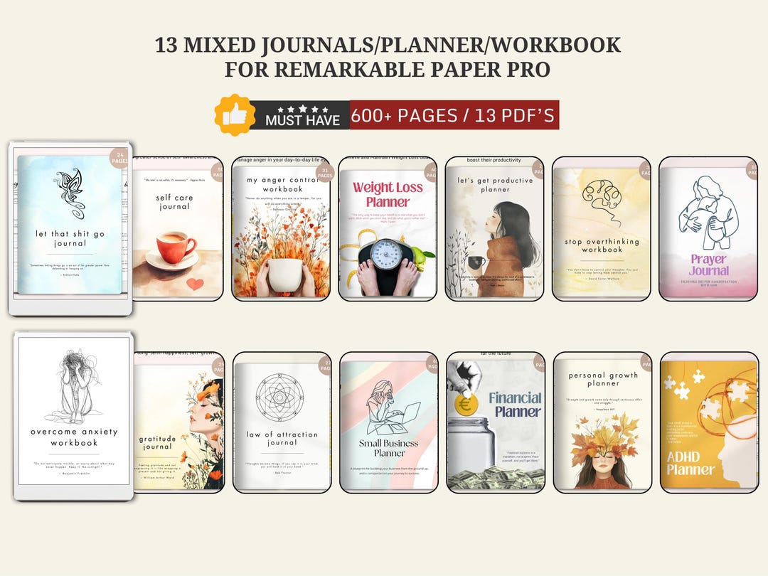 Journal Bundle for Remarkable Paper Pro | Template Bundle for ...