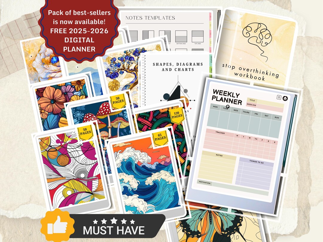 Pack of Bestsellers Bundle for Remarkable Paper Pro | Planners for ...
