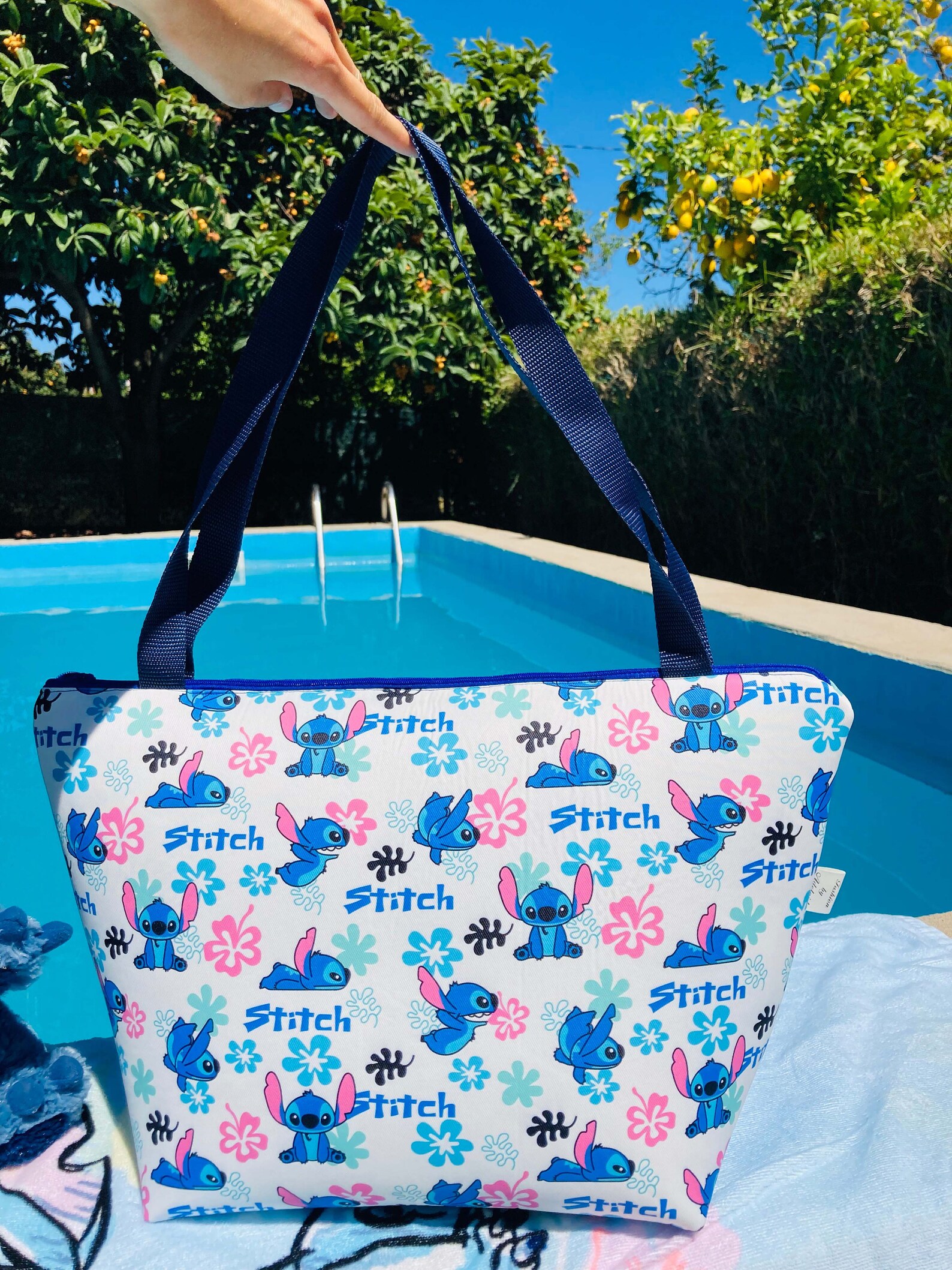 Stitch Beach Bag Waterproof Interior Large Beach Bag Canvas | Etsy