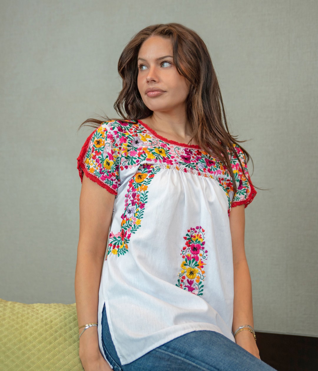 Mexican Top, Embroidered Top, Mexican Tunic Top, Mexican Handmade ...