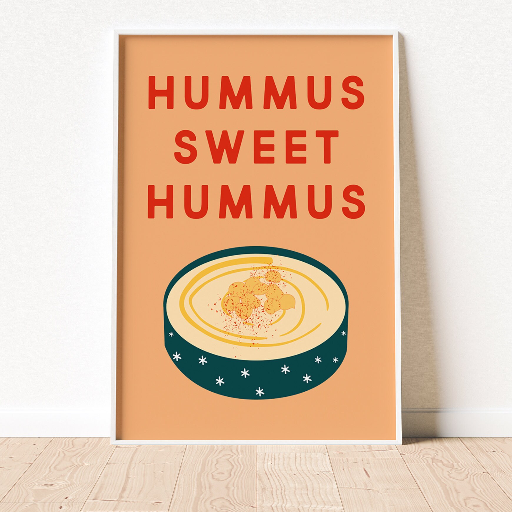 Hummus Sweet Hummus Poster Print A4/A3 size Home Sweet | Etsy