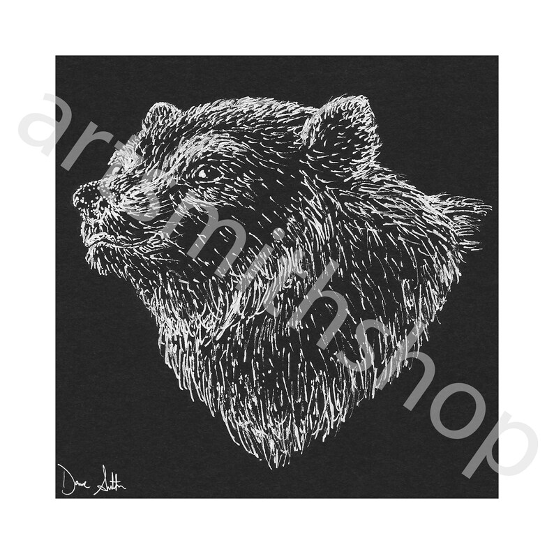 Digital Print Drawing Bear - Etsy