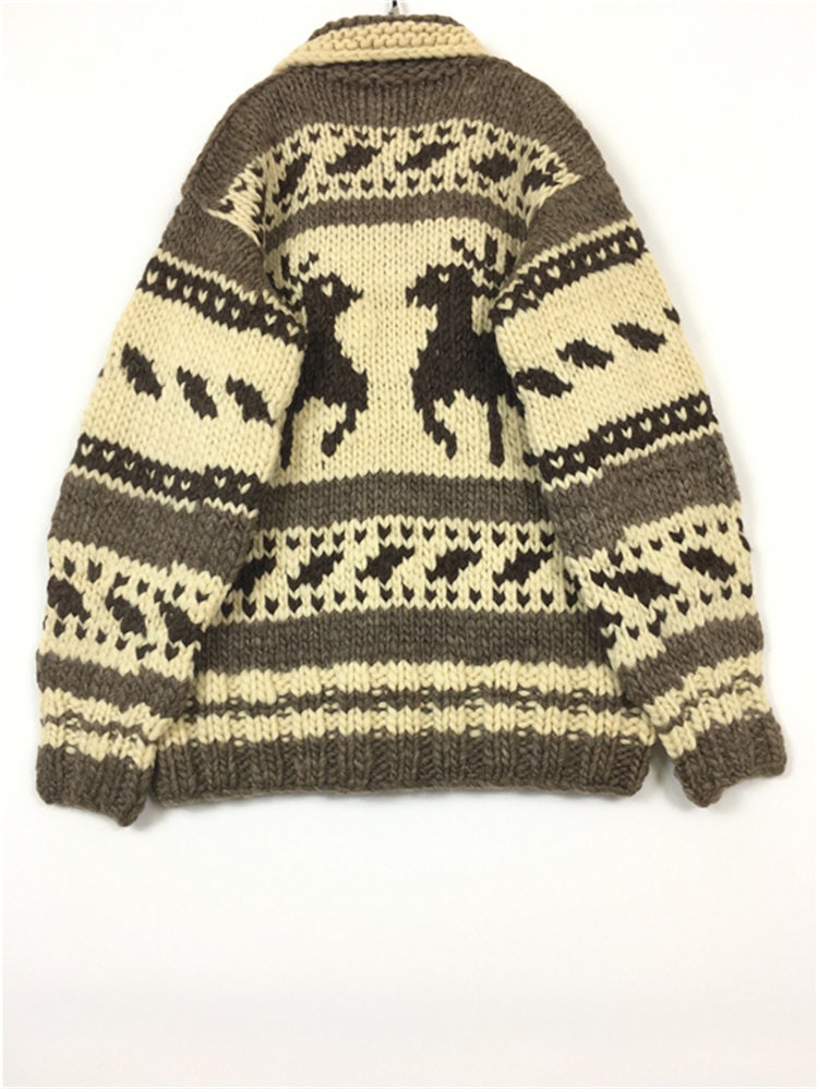 Vintage Original Canadian Cowichan North American Sweater Cardigan ...