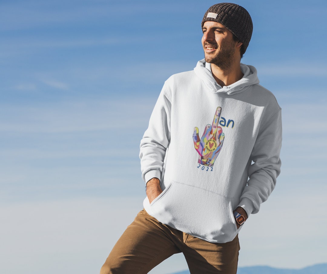 Hurricane Ian Colorful Middle Finger Unisex Heavy Blend Hooded ...