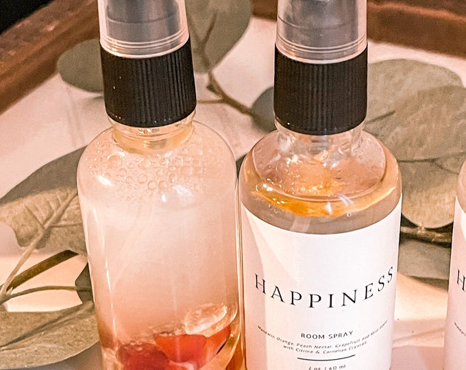 Happiness Intention Room Spray Manifestation Spray Crystal Infused ...