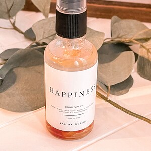 Happiness Intention Room Spray - Manifestation Spray- Crystal Infused ...