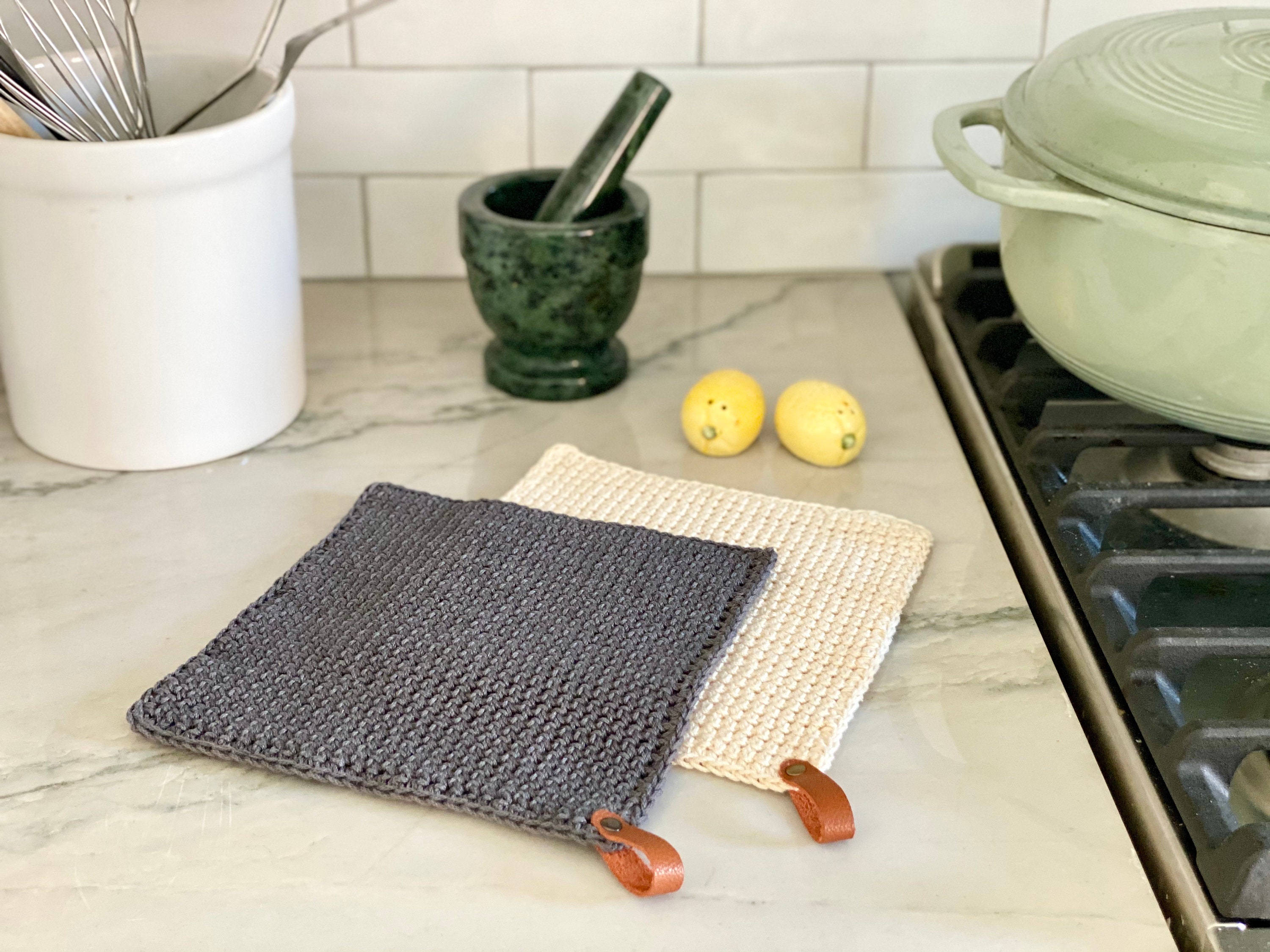 Crochet Pattern: the Square Pot Holder / Oven Mitt / Trivet / Digital ...