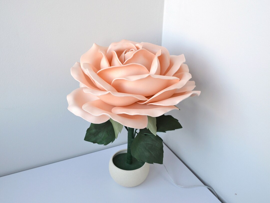 Led Rose Flower Lamp Aesthetic Nightstand Table Night Light Cottagecore ...