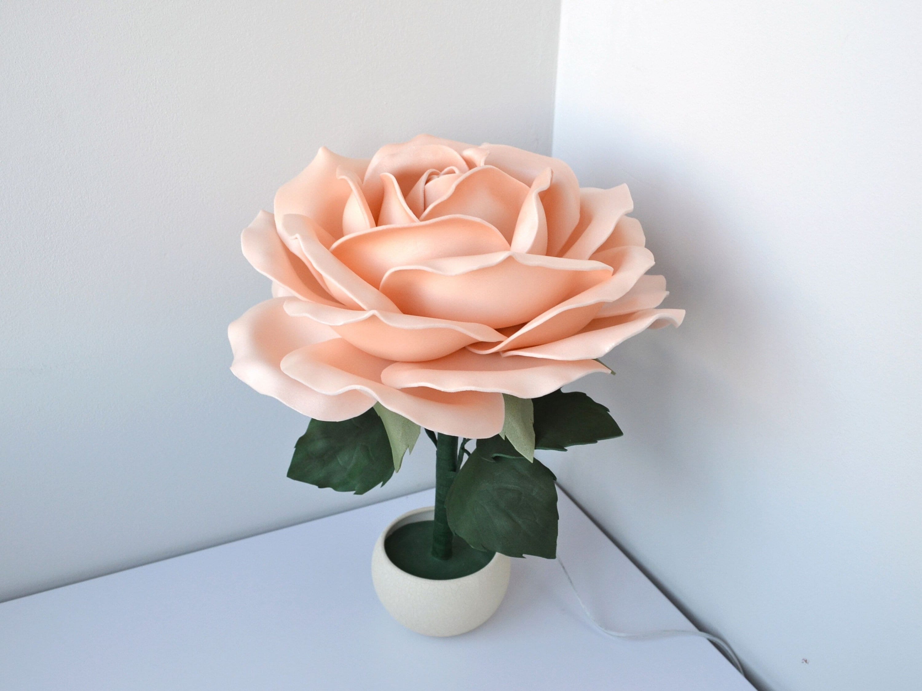 Led Rose Flower Lamp Aesthetic Nightstand Table Night Light - Etsy