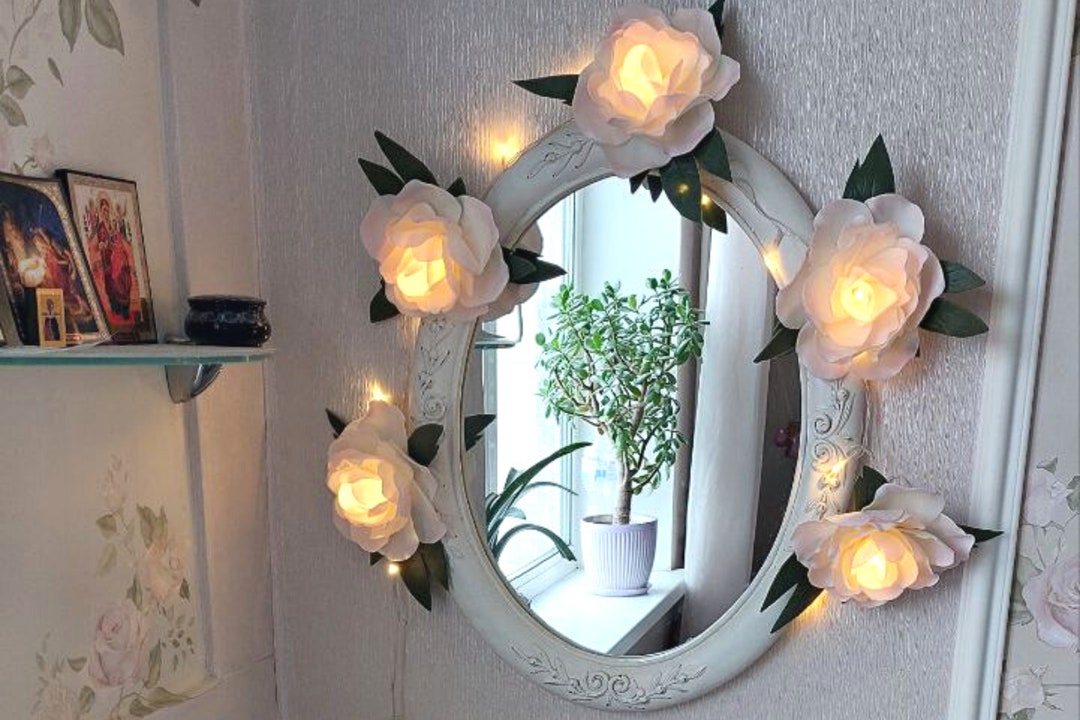LED Peonies Flower Fairy Lights 2.5m Short String Lights Hanging Lights ...