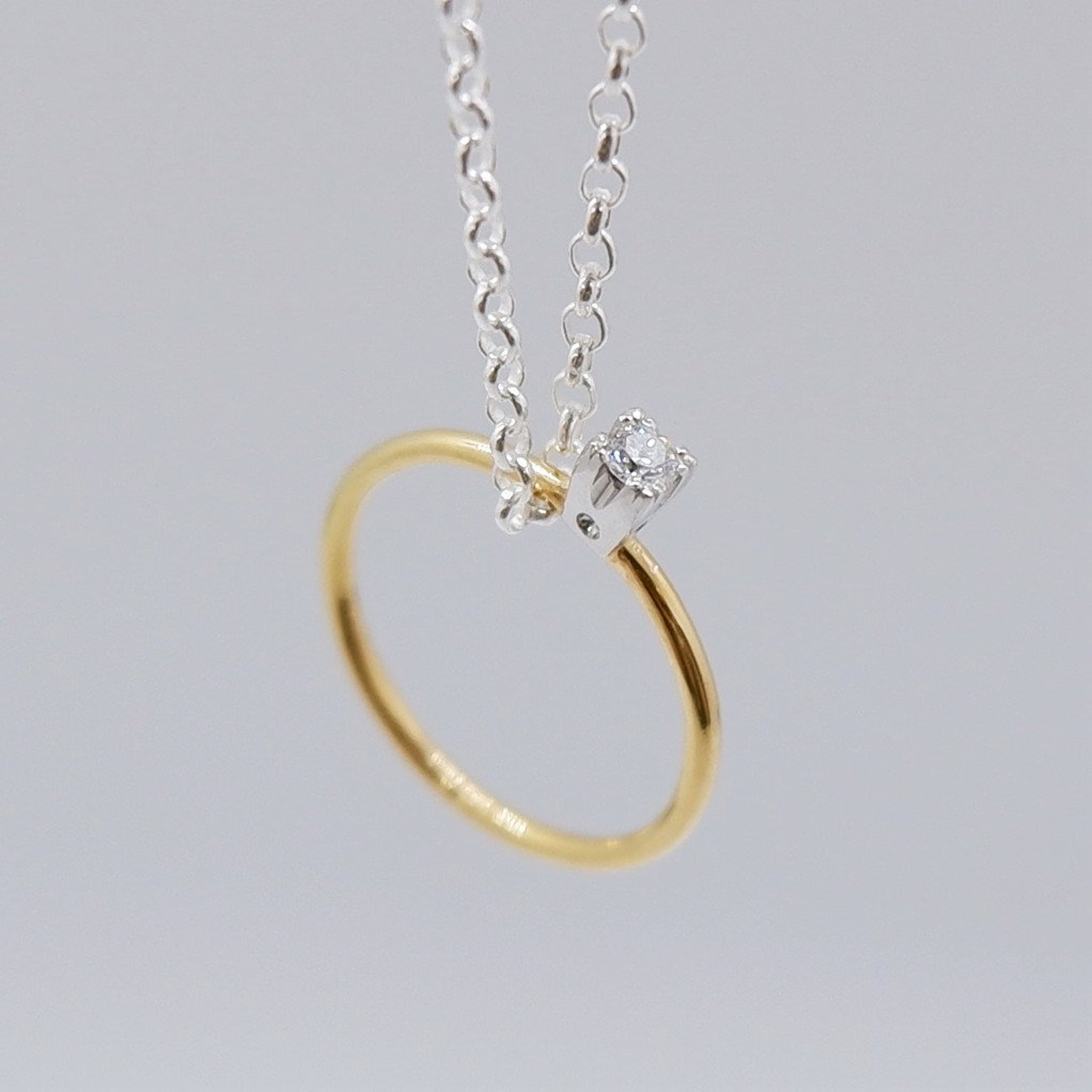Baby's First Diamond Ring in 18K Gold and Platinum - Etsy