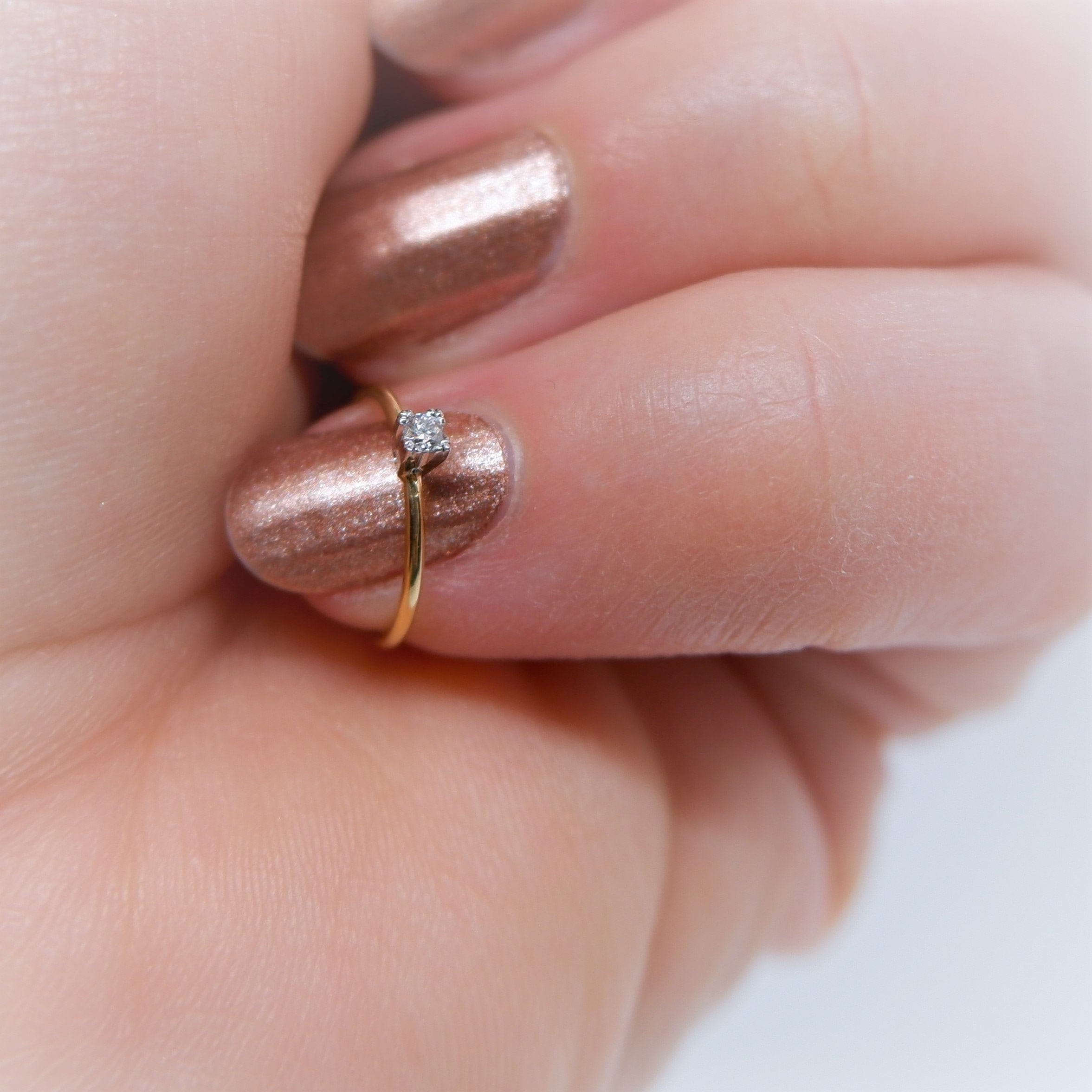 Baby's First Diamond Ring in 18K Gold and Platinum - Etsy