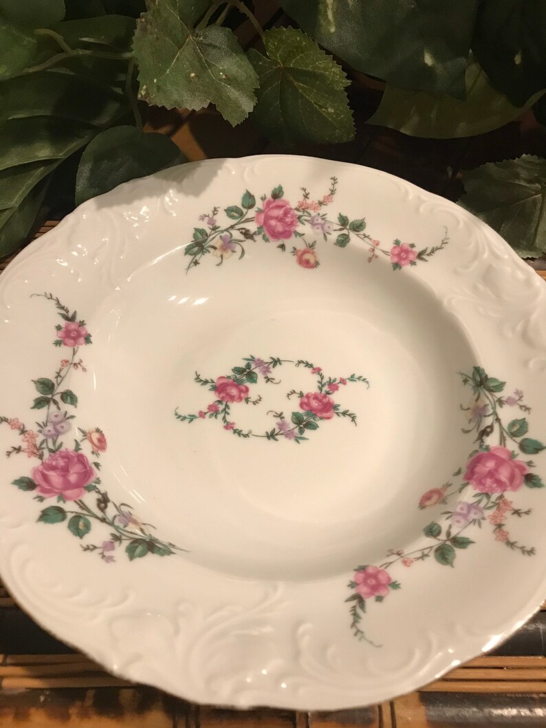 Royal Kent Collection Poland Bavarian Rose Pattern Rimmed Soup Bowl - Etsy