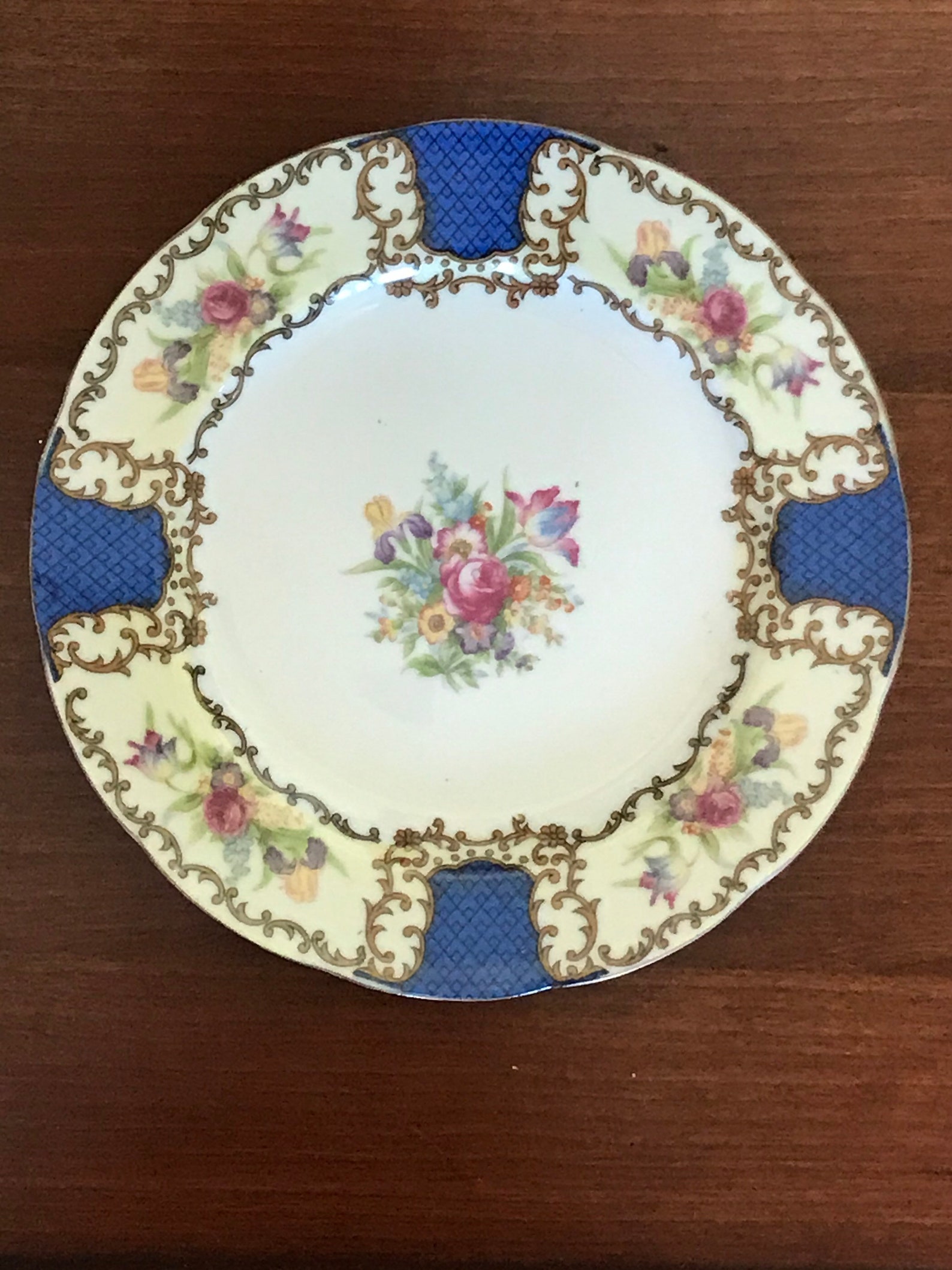 RARE TASHIRO SHOTEN Blue Hand-painted Dessert Plate 7.5 - Etsy