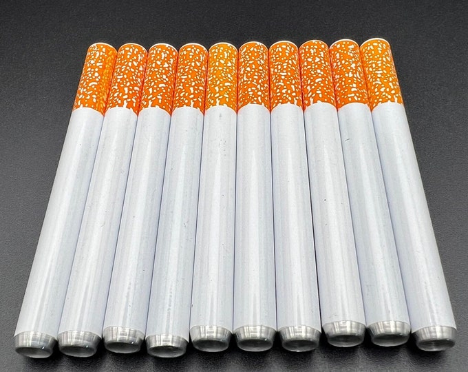 10 Pack Cigarette One Hitter Pipes - One Hit Bat 3" Metal One Hitter ...