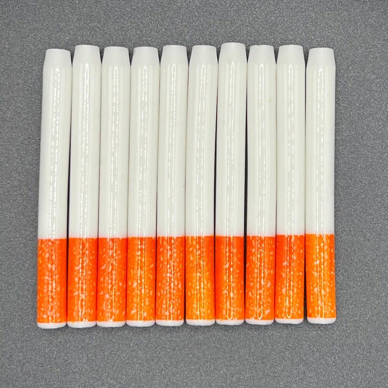 10x Ceramic One Hitter Pipes That Looks Like a Cigarette 3 Inches Long ...
