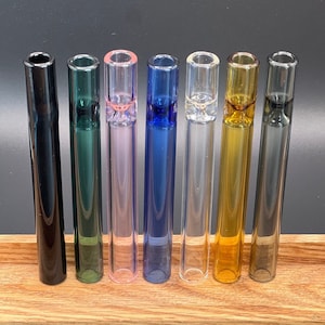 One Hitter Glass Pipe for Tobacco Smoking - Thick Glass OG Chillum Pipe ...