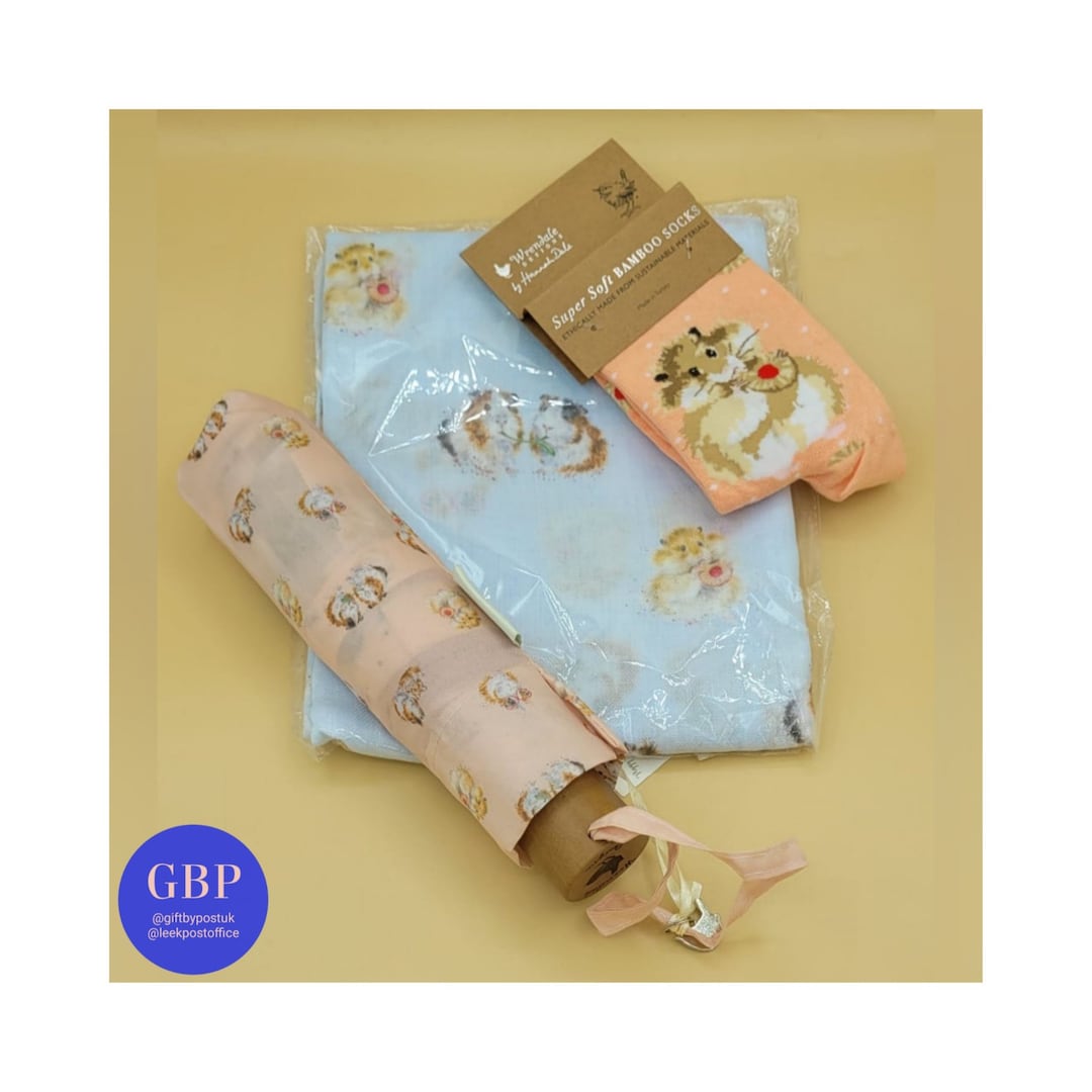 Wrendale Designs Gift Set Umbrella, Scarf and Socks Guinea Pig and ...