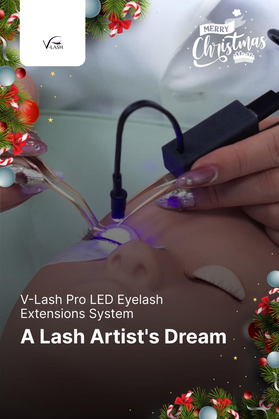 Eyelash Extensions LED Tweezer Lamp System, Tweezers, Black Uvlash Glue ...