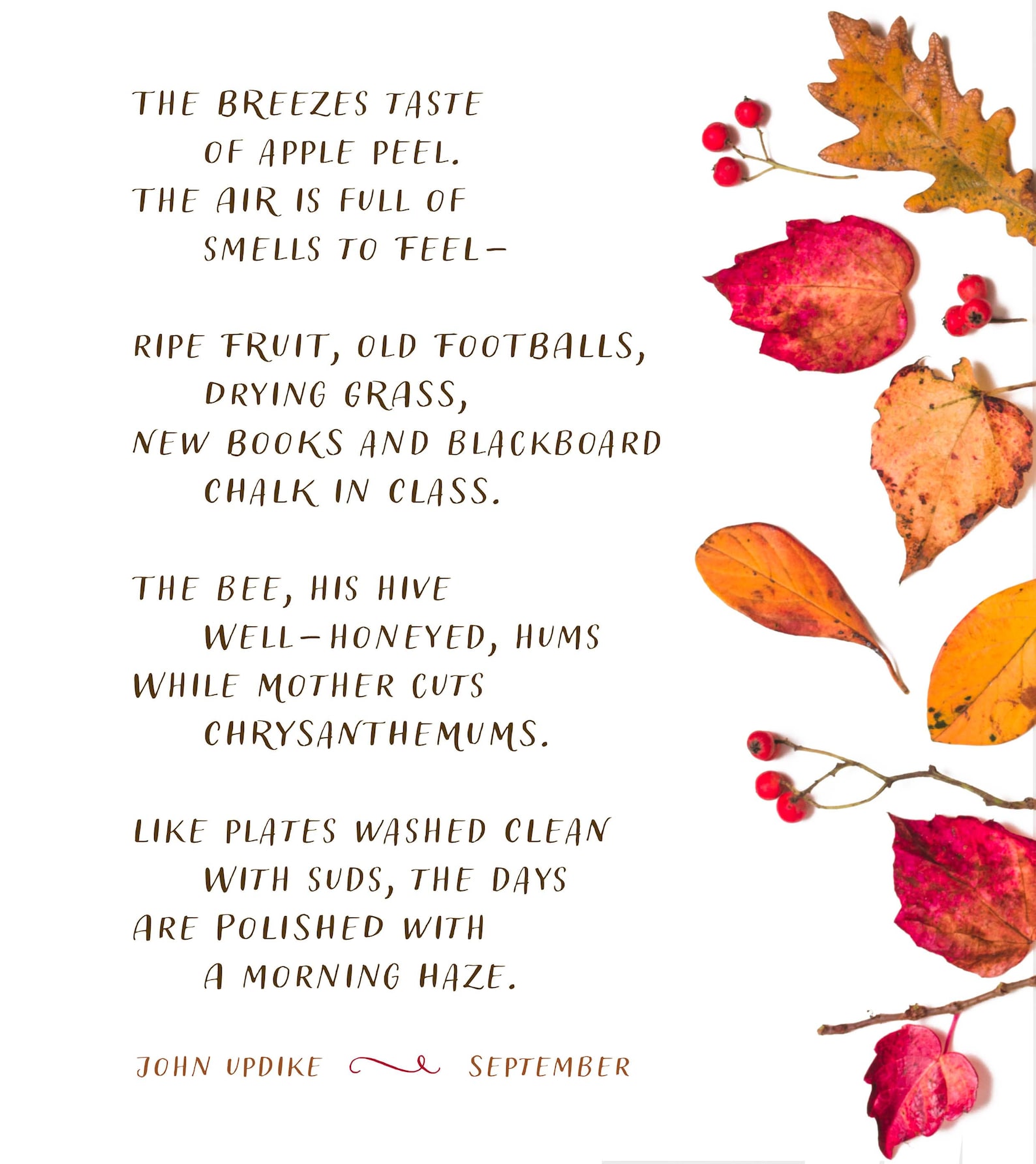 DIGITAL DOWNLOAD John Updike's Beautiful SEPTEMBER Poem - Etsy France