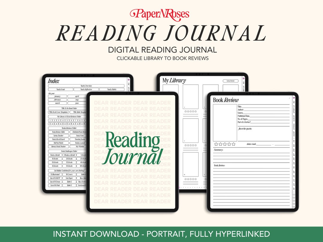 ULTIMATE Digital Reading Journal - Goodnotes, Book Tracker, Reading ...