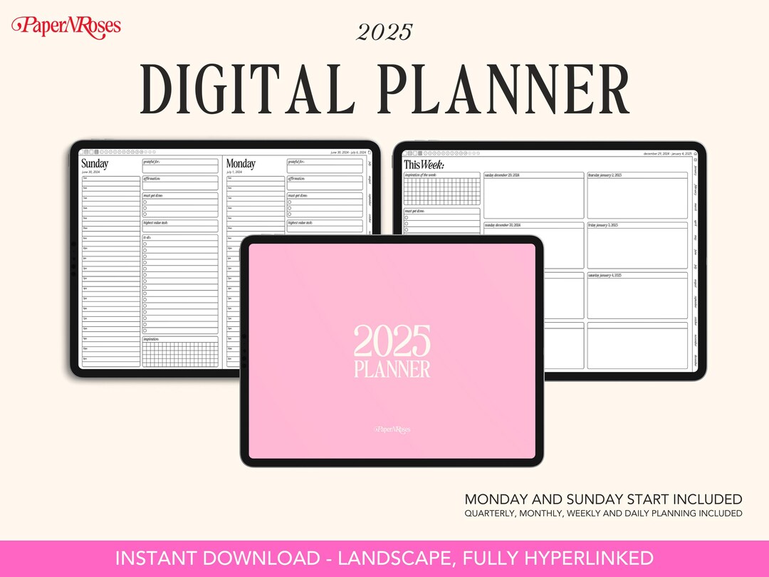 2025 Digital Life Planner - Landscape - Goodnotes Planner - iPad ...