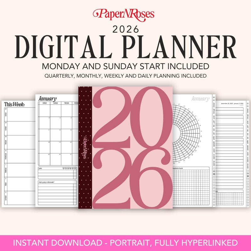 2026 Rose Calendar - Etsy