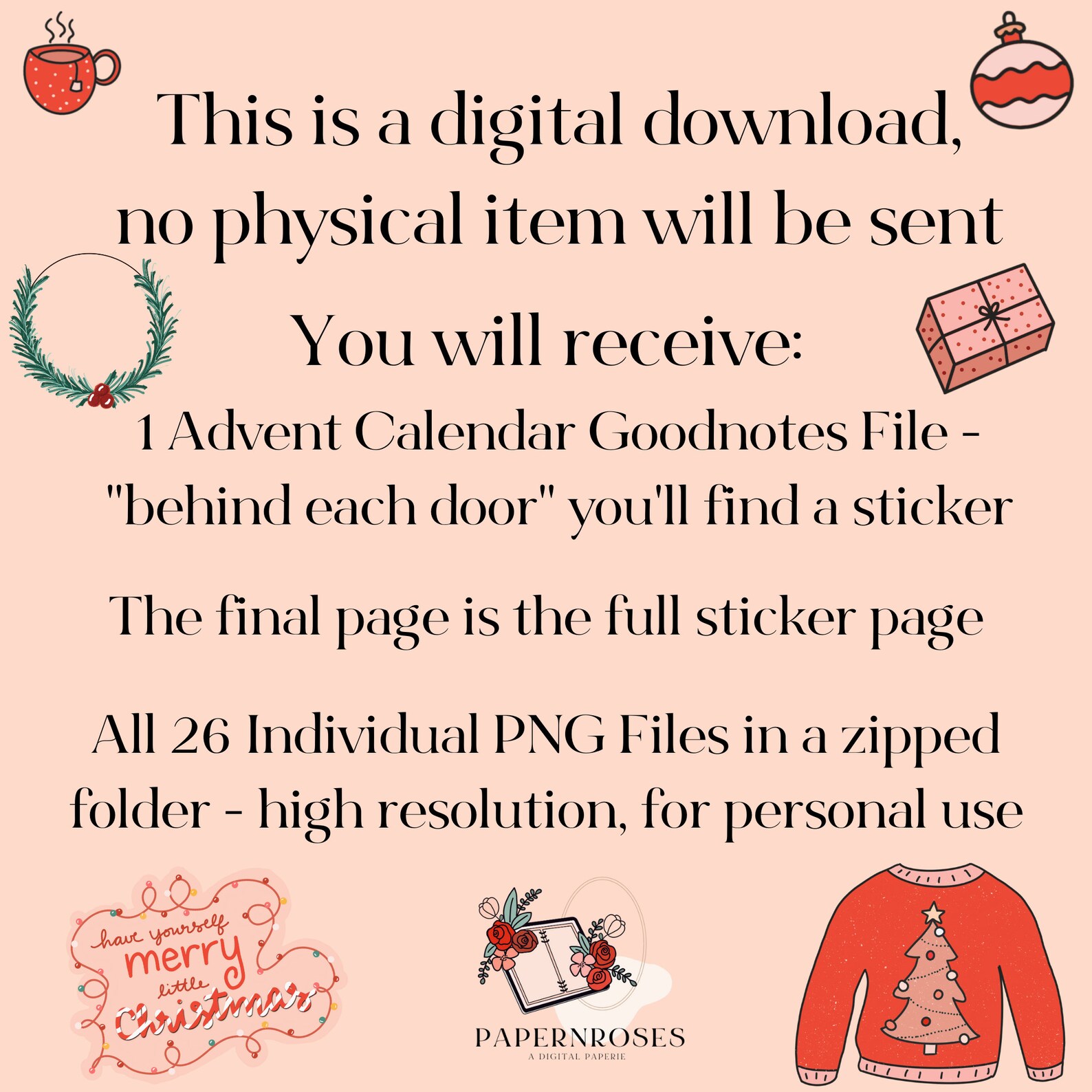Christmas Goodnotes Stickers - Clickable Advent Calendar + PNG Files ...
