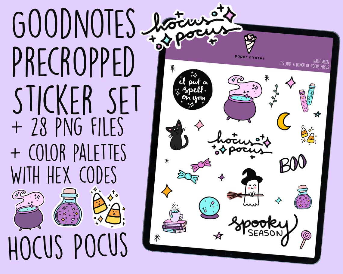 Goodnotes Halloween/fall Doodle Sticker Sheet Pre-cropped - Etsy