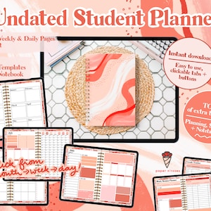 Papernroses UNDATED Ultimate Student Digital Planner - Monthly, Weekly ...