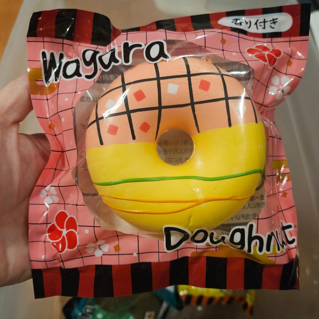 Demon Slayer Wagara Doughnut Donut Anime Stress Ball Squishy Keychain ...