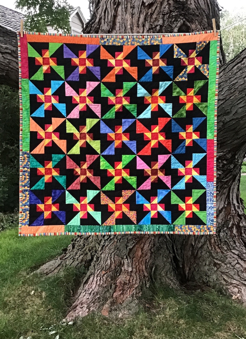 Pinwheel Cross Quilt - Etsy