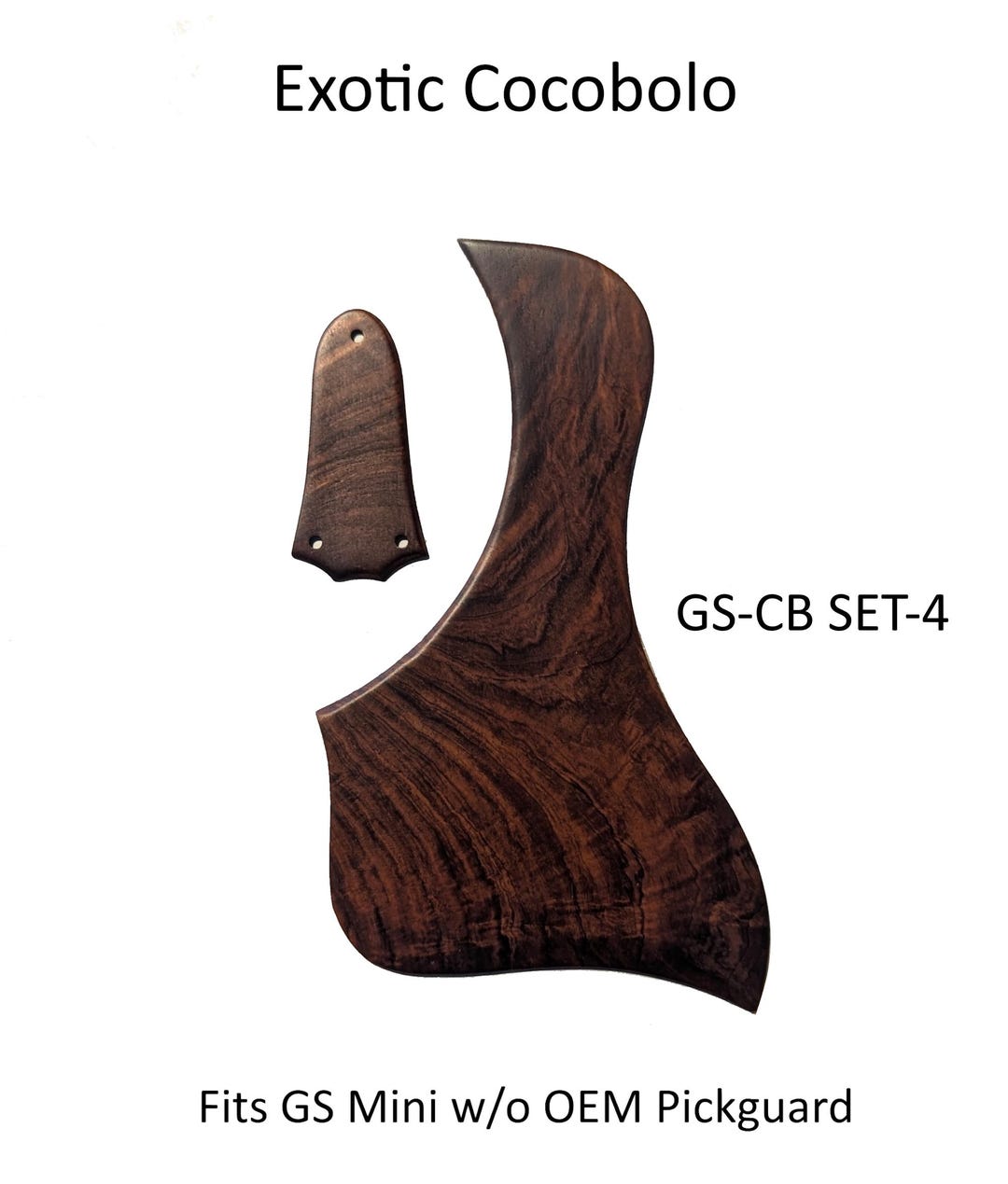 Cocobolo GS Mini Pickguard & Truss Rod Cover: Exotic Wood Guitar Parts ...